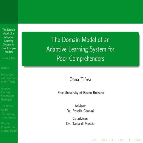The domain model of adaptive learning system - presentation | PPT