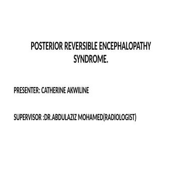 pres.pptx posterior reversal encephalopathy syndrome | PPTX
