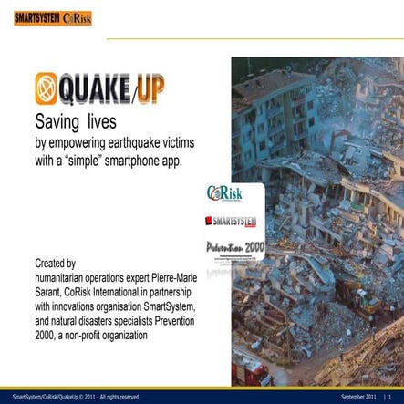 QuakeUp : a Smartphone App for empowering earthquake victims | PPTX