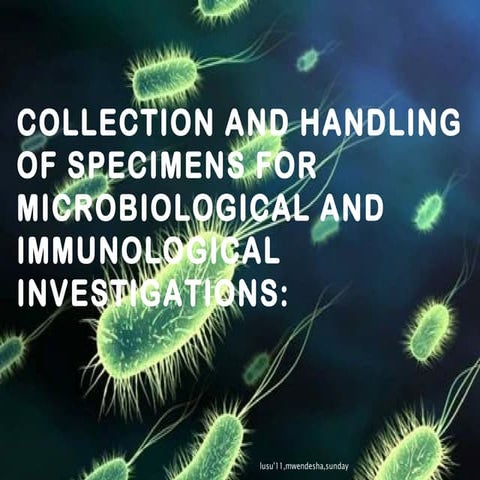 specimen collection&handling,Lusubilo2012 | PPT