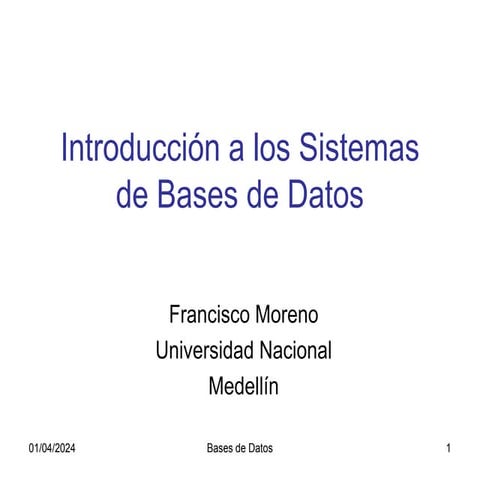 introducion a sistemas de bases de datos | PPT | Databases | Computer Software and Applications