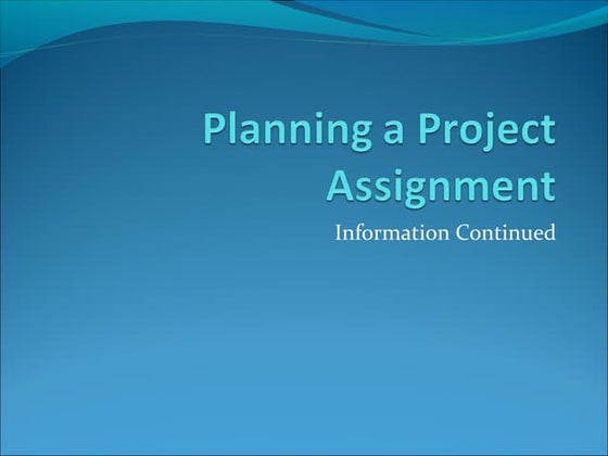 Planning a Project Assignment Presentation 2040 | PPT | Gifts and ...