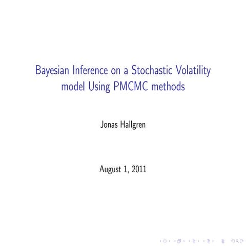 Bayesian Inference On A Stochastic Volatility Model Using Pmcmc Methods