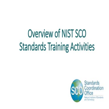 Overview of NIST SCO Standards Training Activities | PDF
