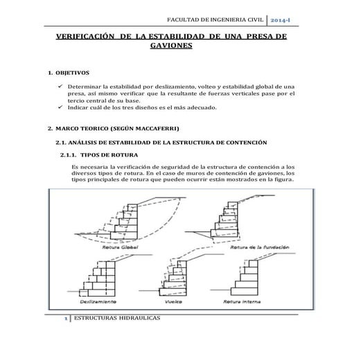 Presa de gaviones con gavac win | DOCX