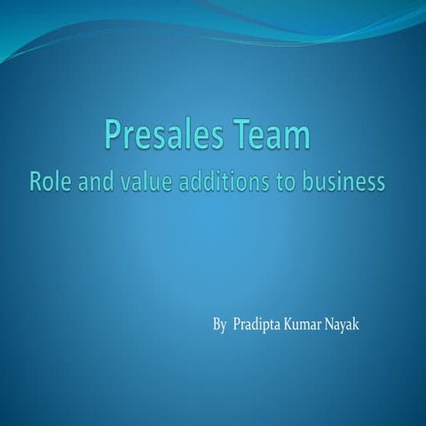 Pre sales Team in Real estate sales success | PPTX | Sales | Business