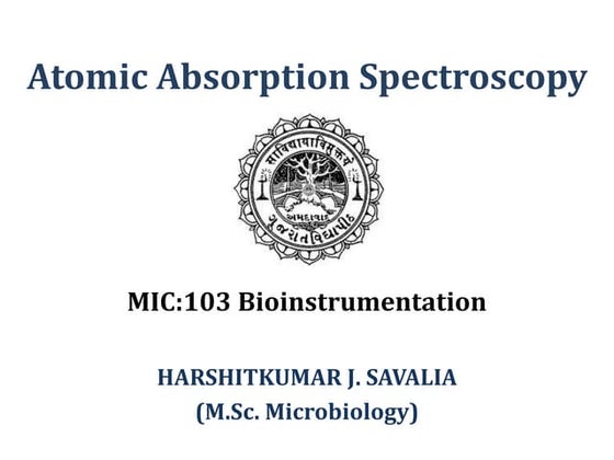 Light sources for atomic absorption spectroscopy (aas) | PPT