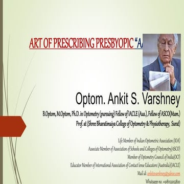 Presbyopic add by Optom. Ankit Varshney | PPT
