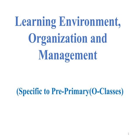 Preschool Classroom Management and Learning Environment [Repaired].pptx