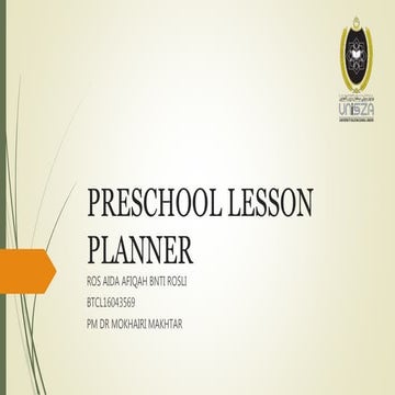 Preschool lesson planner | PPTX