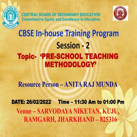 Pre school teaching methodology | PPTX