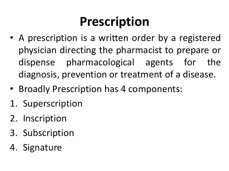 Prescription Meaning