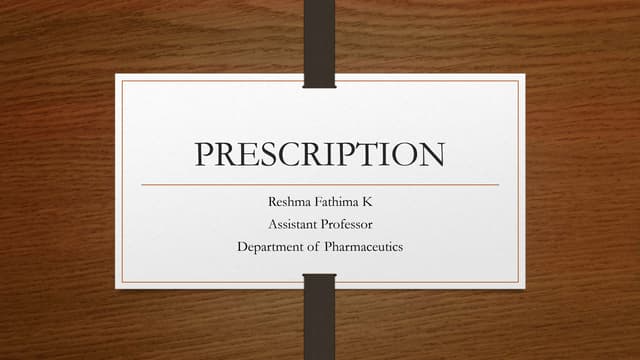 Prescription.ppt