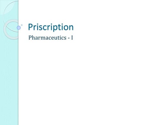 Writing a prescription (pharmacology practical class) | PPT