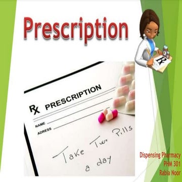 Prescription and its parts with prescription examples. | PPT