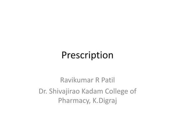 Prescription.ppt