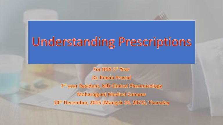 Prescription Meaning