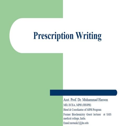 Prescription writing {Pharmacology} | PDF