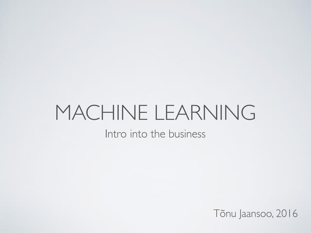 Machine Learning Intro Pdf Computing Technology And Computing