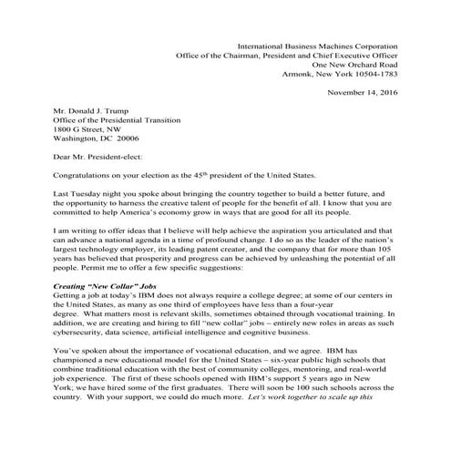 IBM letter to Trump | PDF