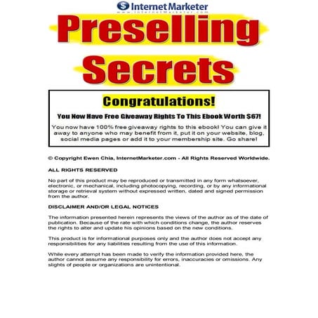 Preselling secrets | PDF