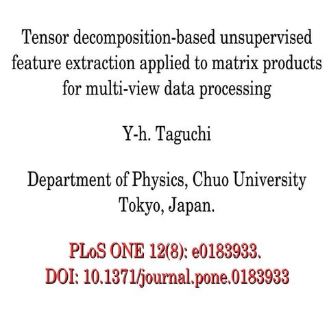 Tensor Decomposition ­based Unsupervised Feature Extraction Applied To Matrix Products For Multi 3278