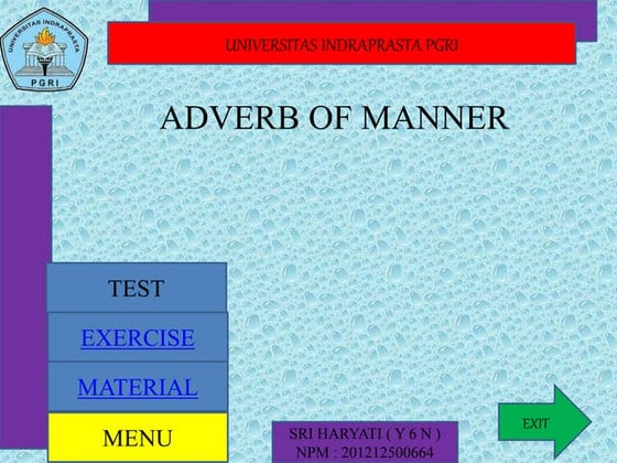 Adverb of manner | PPTX