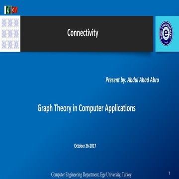 Connectivity Graph Theory In Computer Applications Ppt