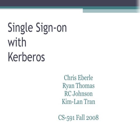 Sso With Kerberos Ppt