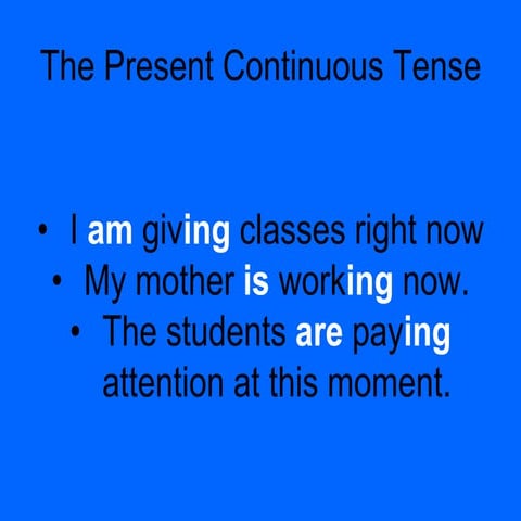 Present-continuous APRENDE EL PRESENTE CONTINUO | PPT