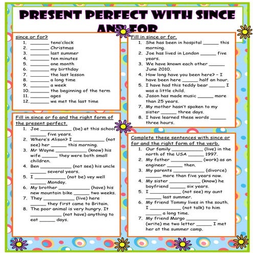 present-perfect-with-since-and-for-fun-activities-games-grammar-drills ...