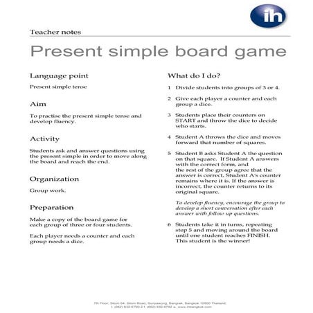 Present simple-board-game | PDF