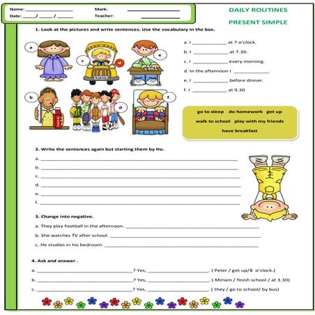 Present simple-daily-routines (!!!!!!!!) | PDF