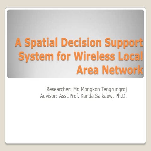 A Spatial Decision Support System for Wireless Local Area Network ...