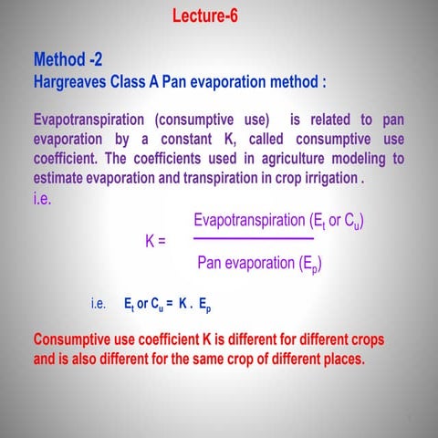 Lecture 6 Ce 1005 Irrigation And Flood Control By Rabindra Ranjan Saha