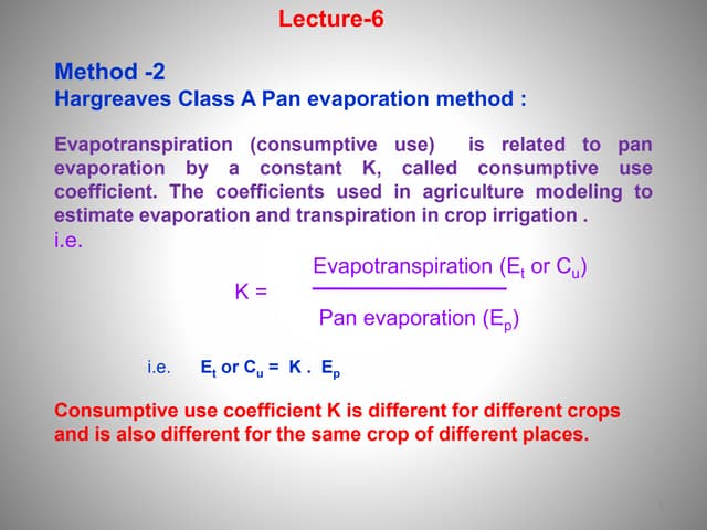 Lecture 6 Ce 1005 Irrigation And Flood Control By Rabindra Ranjan Saha