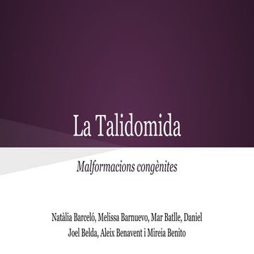 Talidomida: Malformacions congènites | PPT