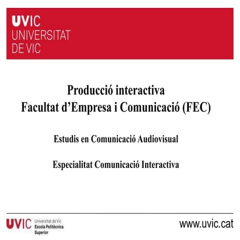 Presentación "Jornada multimèdia" (EPS - Escola Politècnica Superior ...