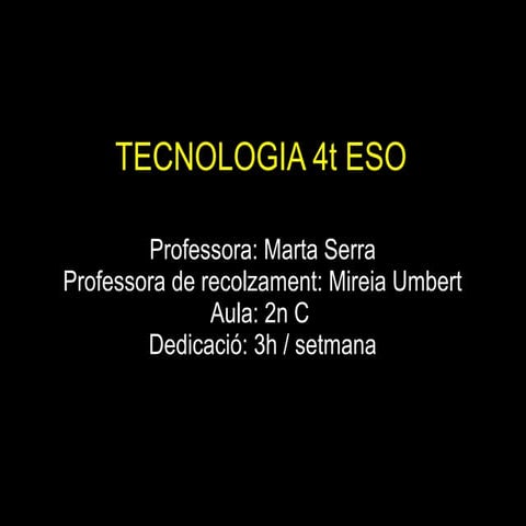 Presentació inicial tecnologia 4t eso | ODP