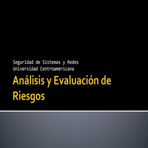 Análisis y Evaluación de Riesgos | PDF