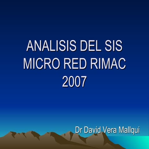 PresentacióN Sis Micro Red Rimac 2007 | PPT
