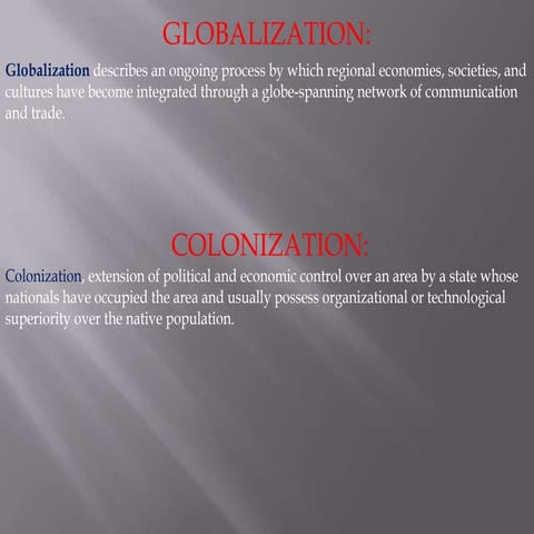 colonization and globalization | PPTX