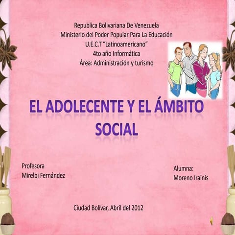 EL ADOLECENTE Y EL AMBITO SOCIAL | PPTX