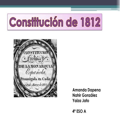 Constitución Cádiz 1812 | PPTX