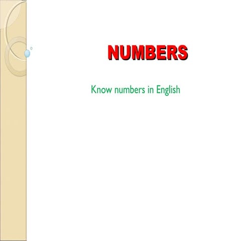 NumbersPresentación1 | PPT