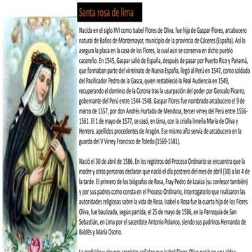 Santa rosa de lima patrona del Perú y américa | PPTX