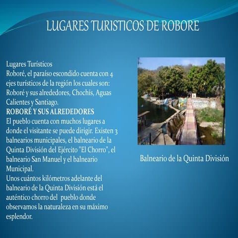 LUGARES TURISTICOS DE ROBORE | PPTX