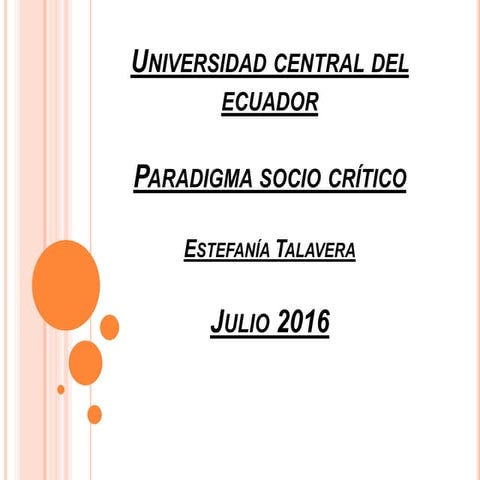 Paradigma Socio Crítico | PPTX