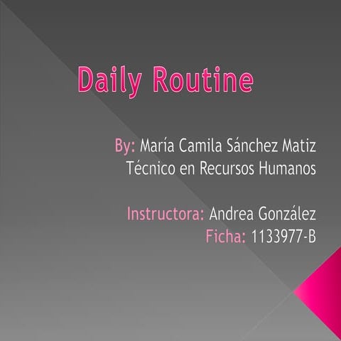 DAILY ROUTINE | PPT