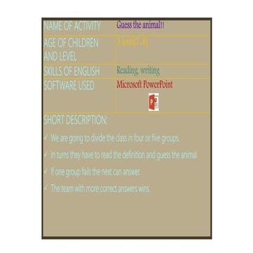 Guess the animal | PPTX